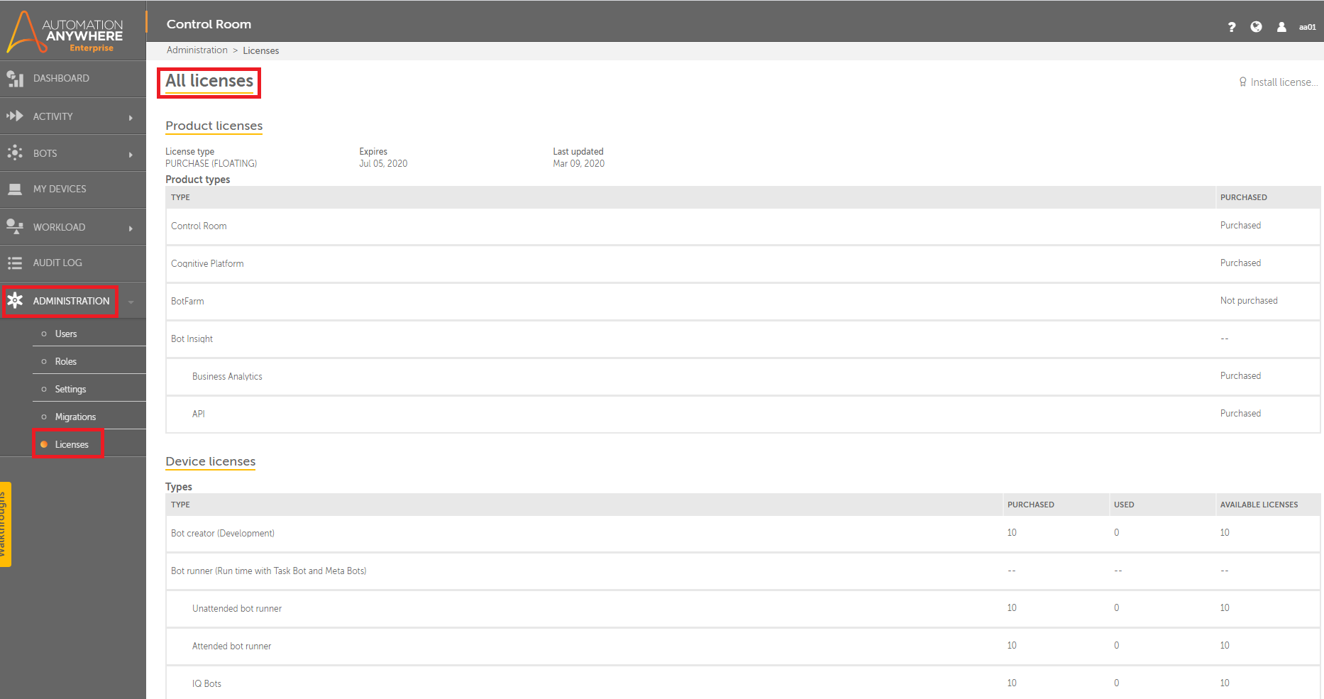 Automation Anywhere A2019 Installation Process For Windows Server